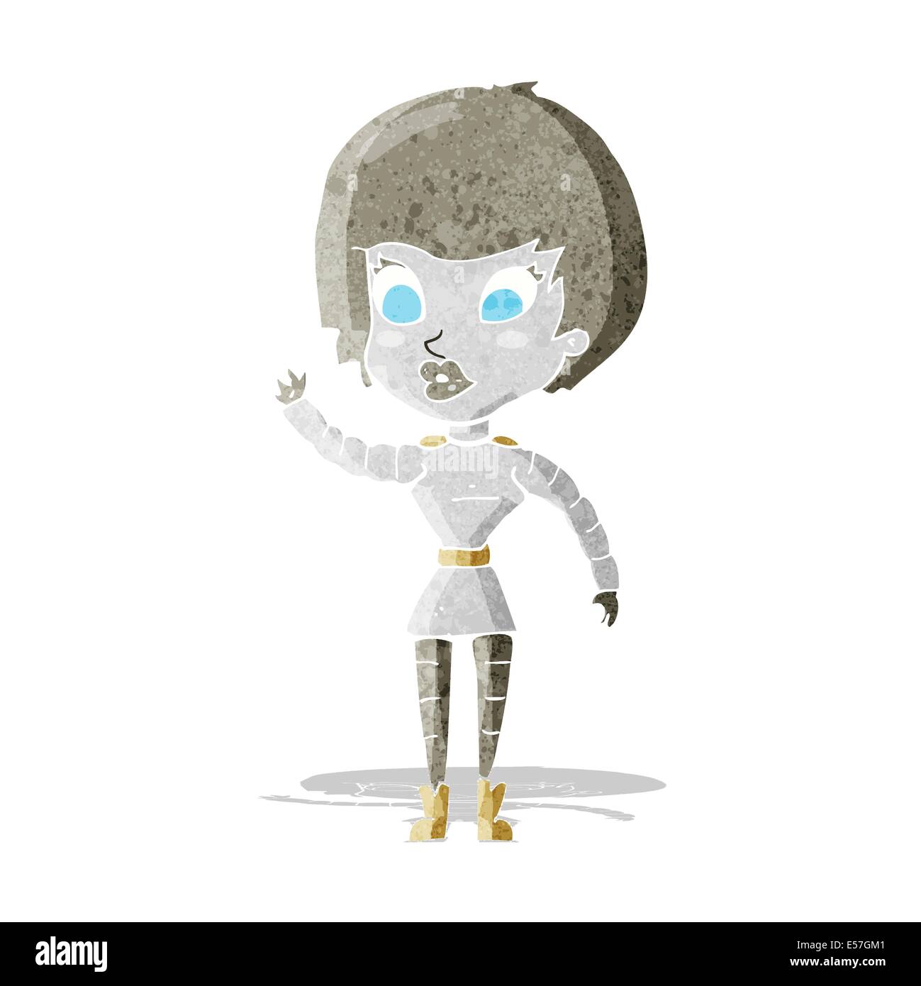 cartoon robot woman waving Stock Vector Image & Art - Alamy