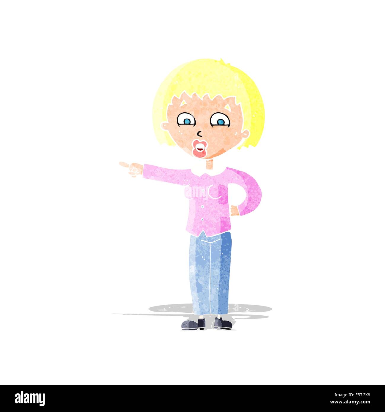 cartoon pointing woman Stock Vector Image & Art - Alamy