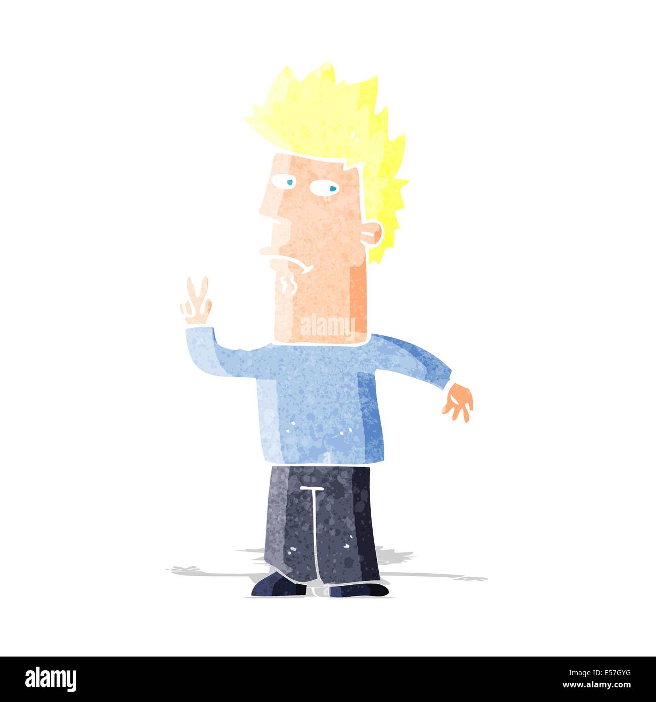 cartoon man giving peace sign Stock Vector Image & Art - Alamy