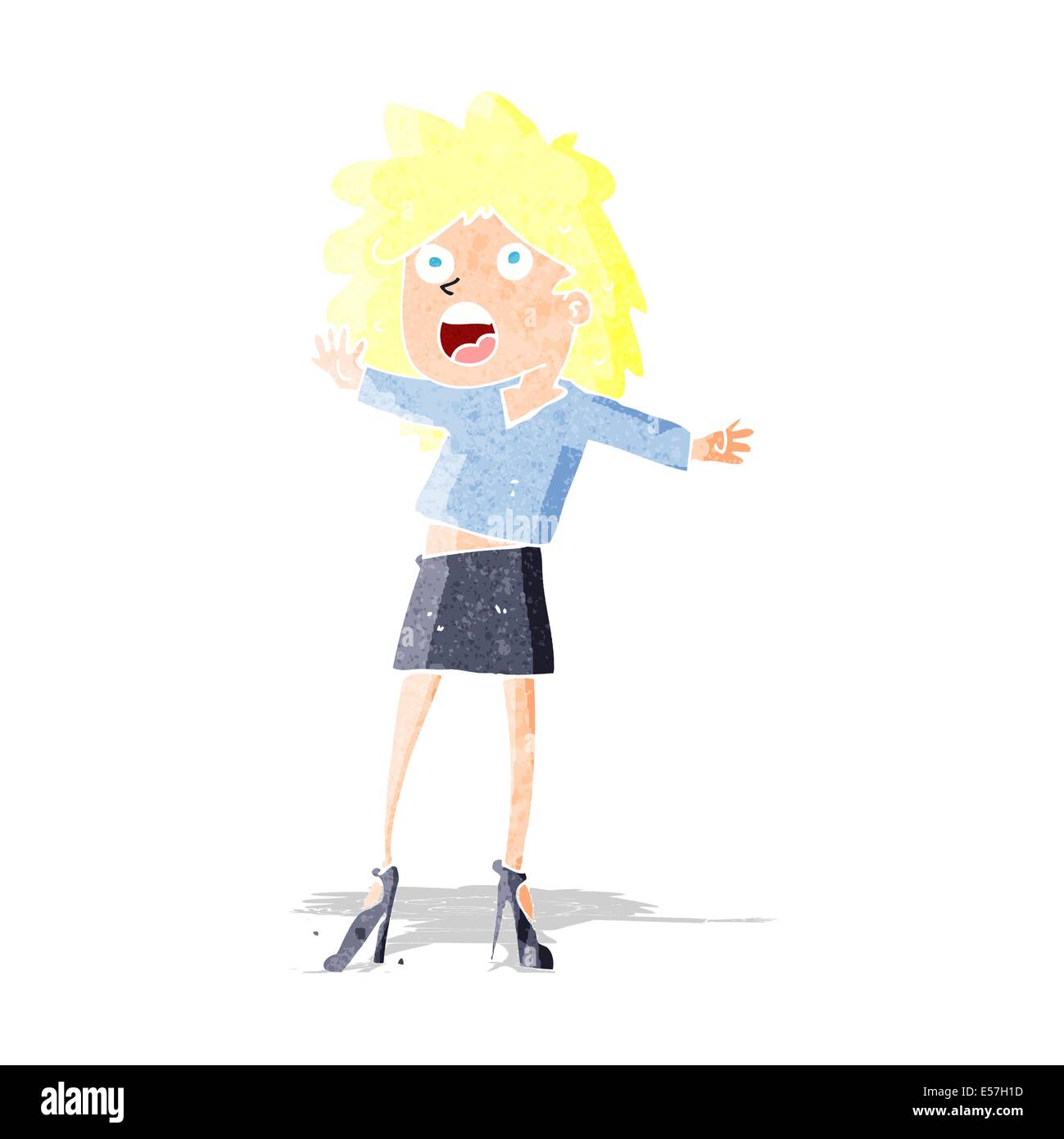 cartoon woman having trouble walking in heels Stock Vector Image & Art ...