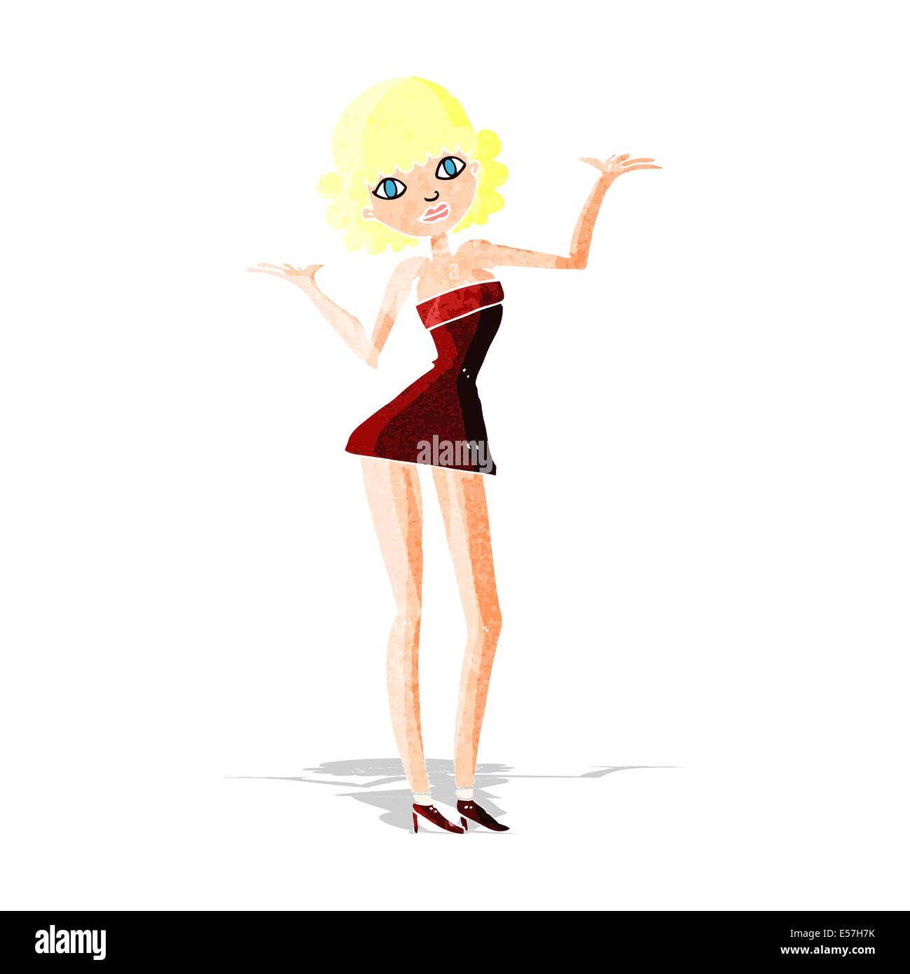 cartoon woman in cocktail dress Stock Vector Image & Art - Alamy