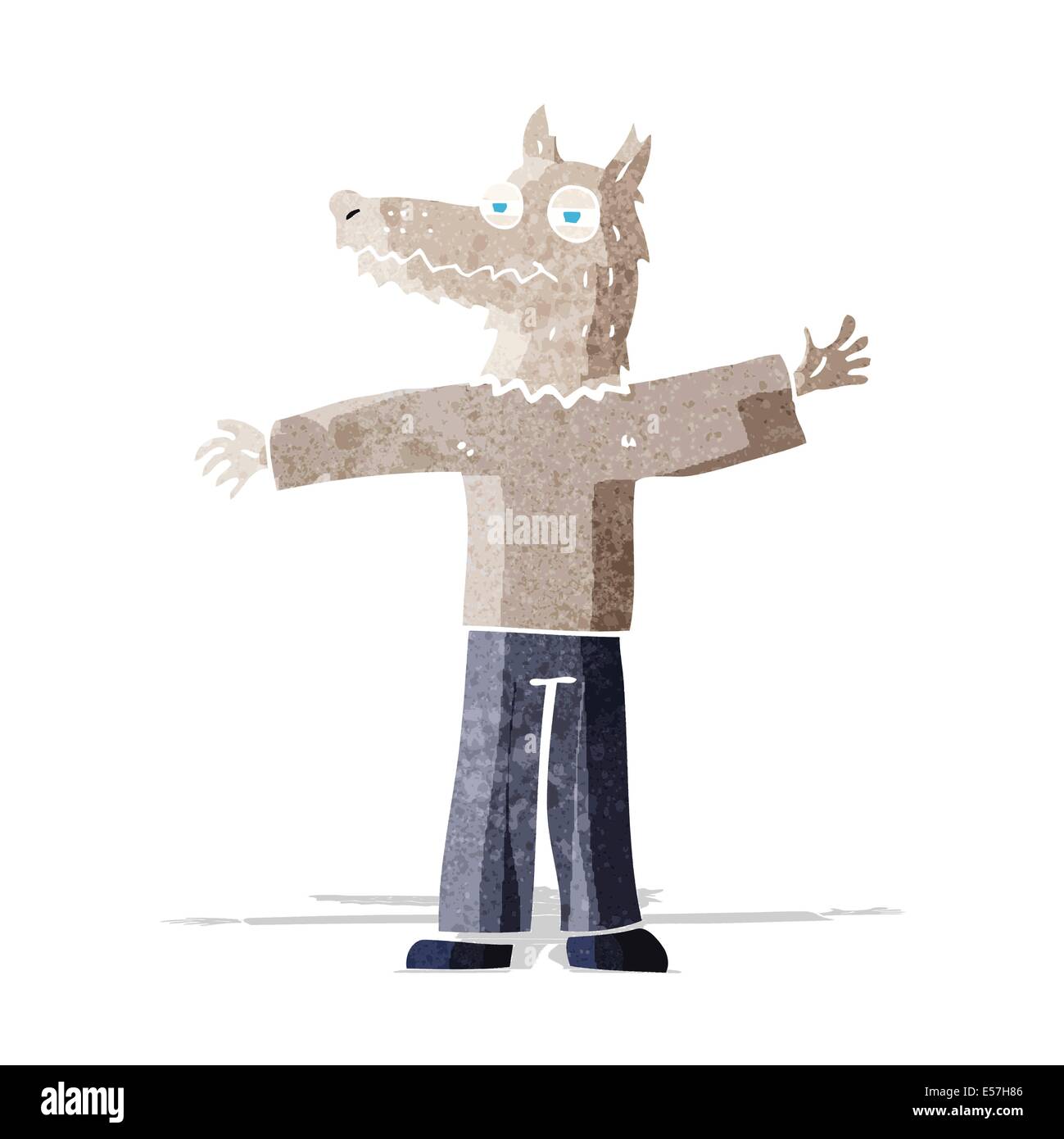 cartoon happy wolf man Stock Vector Image & Art - Alamy