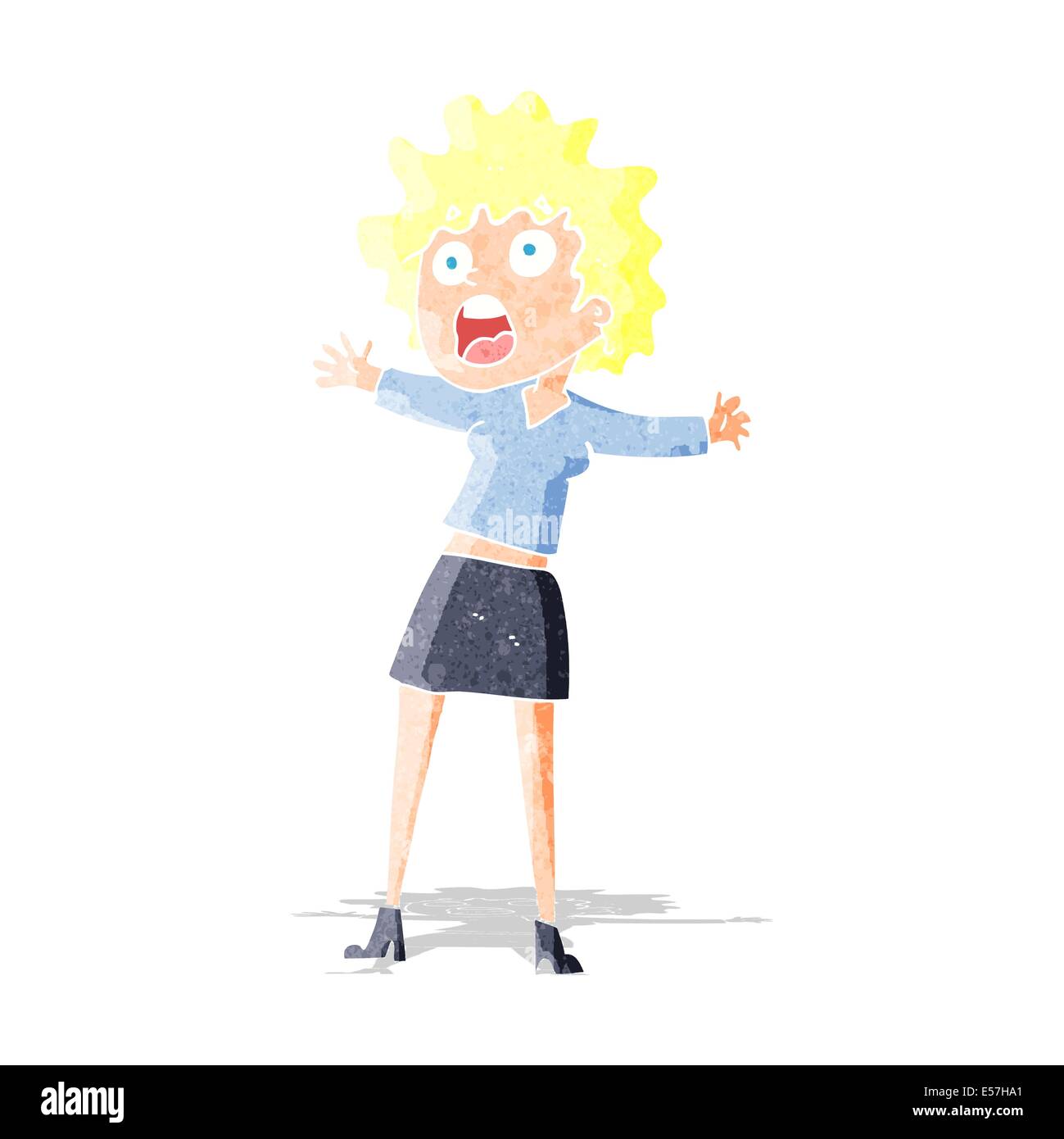 cartoon frightened woman Stock Vector Image & Art - Alamy