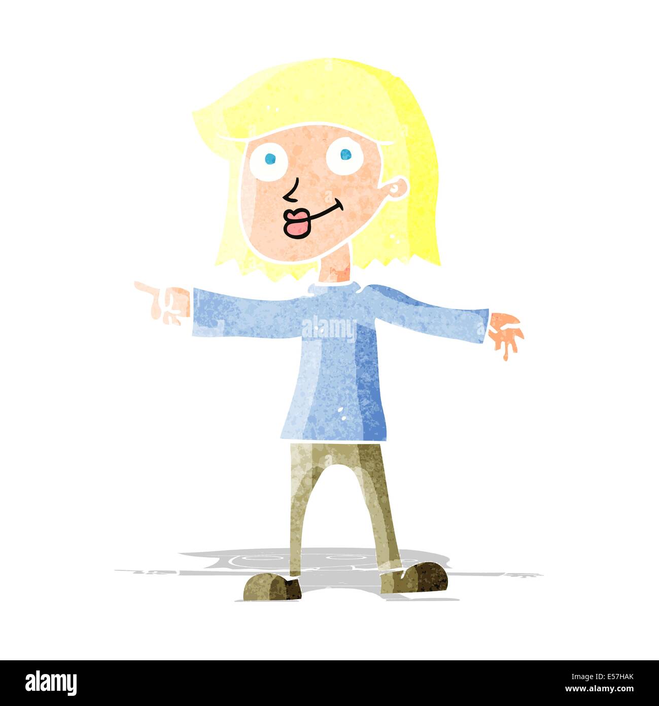 cartoon happy woman pointing Stock Vector Image & Art - Alamy