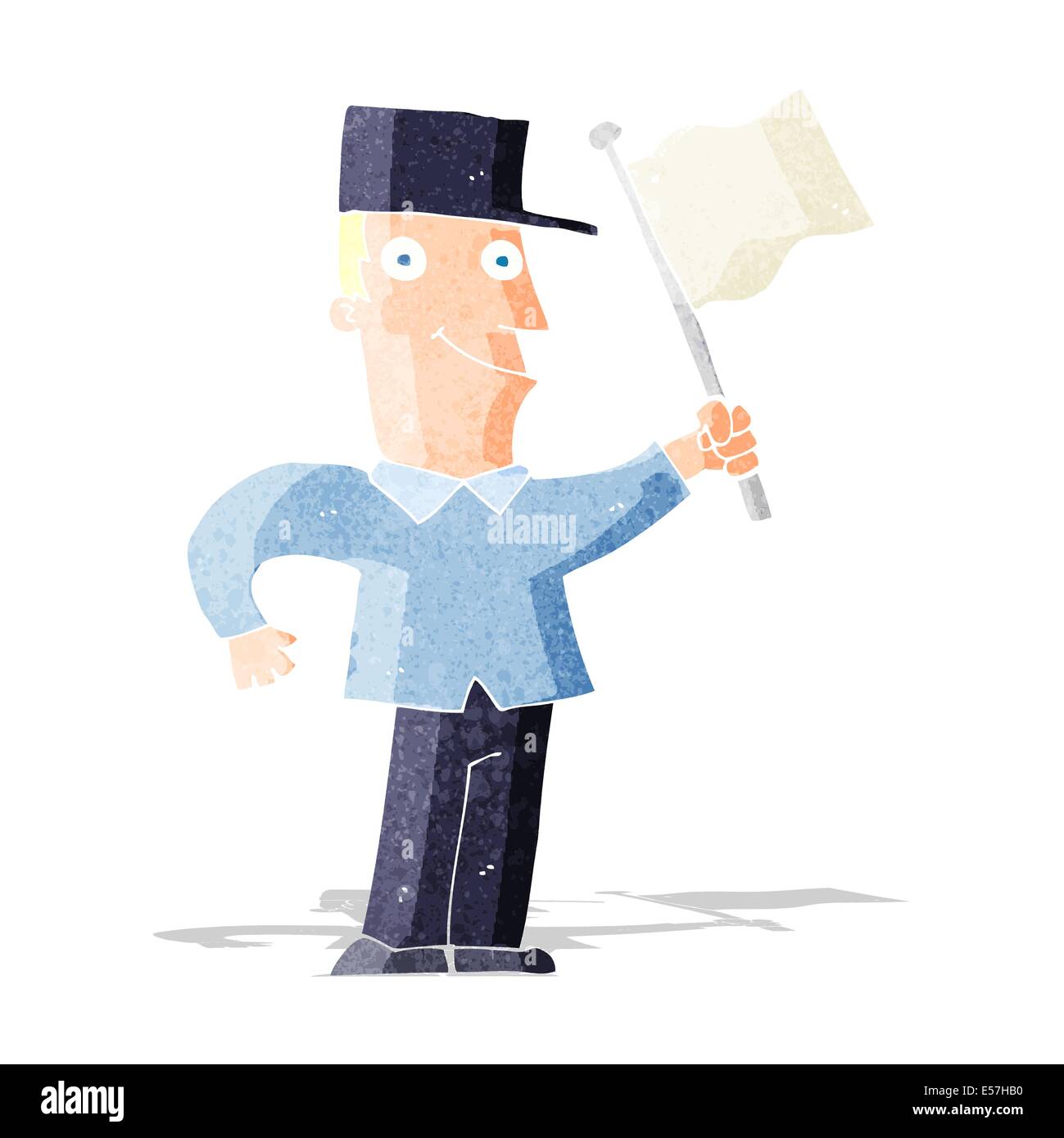 cartoon man waving flag Stock Vector Image & Art - Alamy