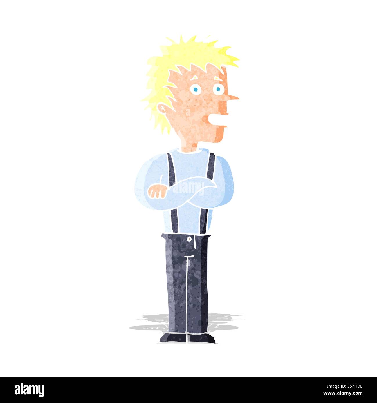 cartoon boy with folded arms Stock Vector Image & Art - Alamy