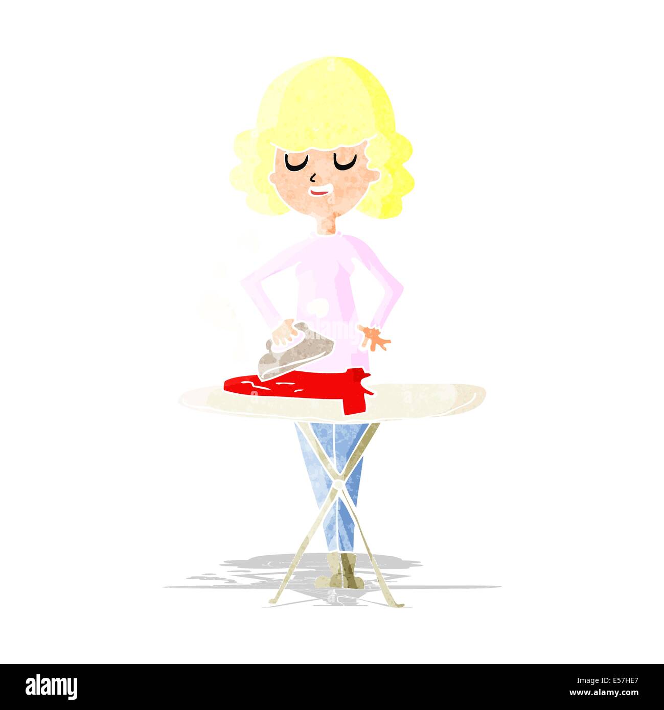 cartoon woman ironing Stock Vector Image & Art - Alamy