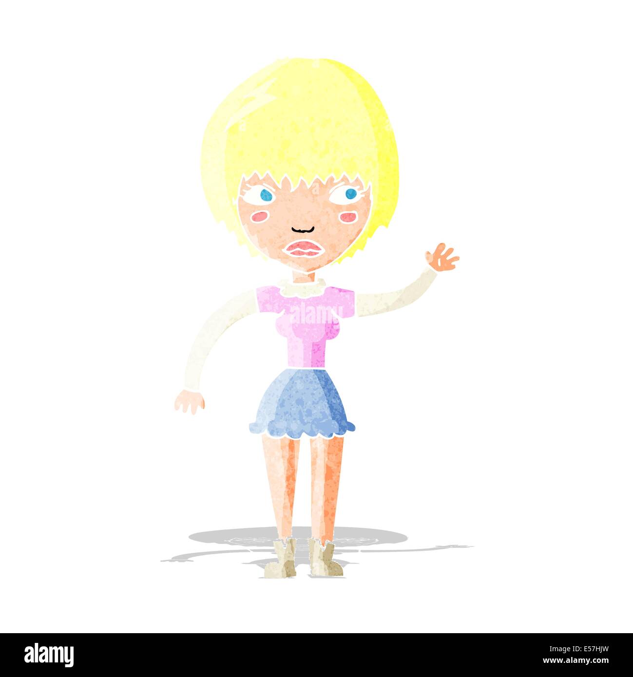 cartoon waving woman Stock Vector Image & Art - Alamy