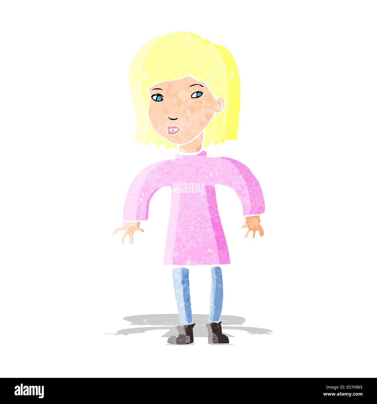 cartoon cautious woman Stock Vector Image & Art - Alamy