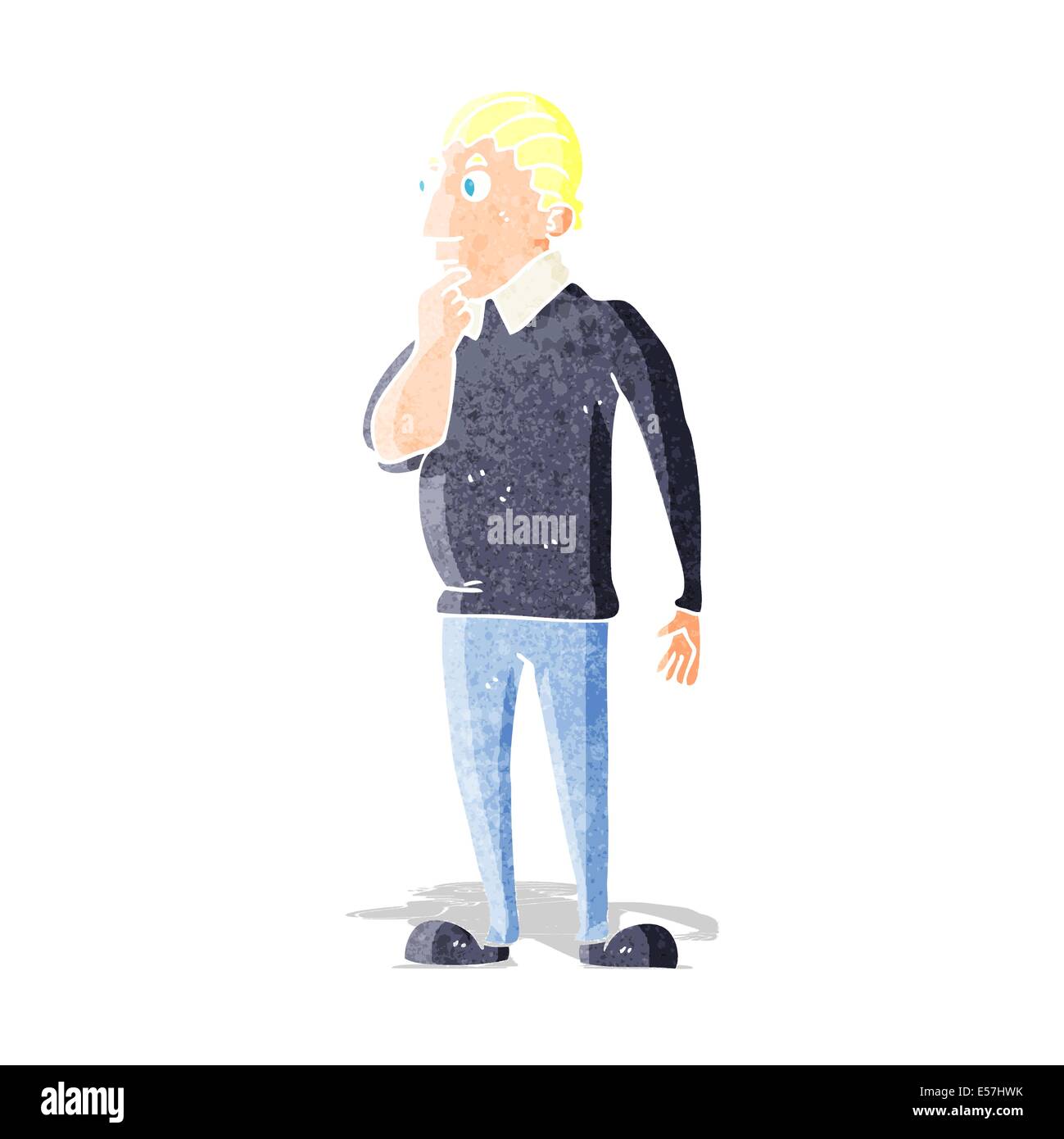 Man curious thinking hand Cut Out Stock Images & Pictures - Alamy