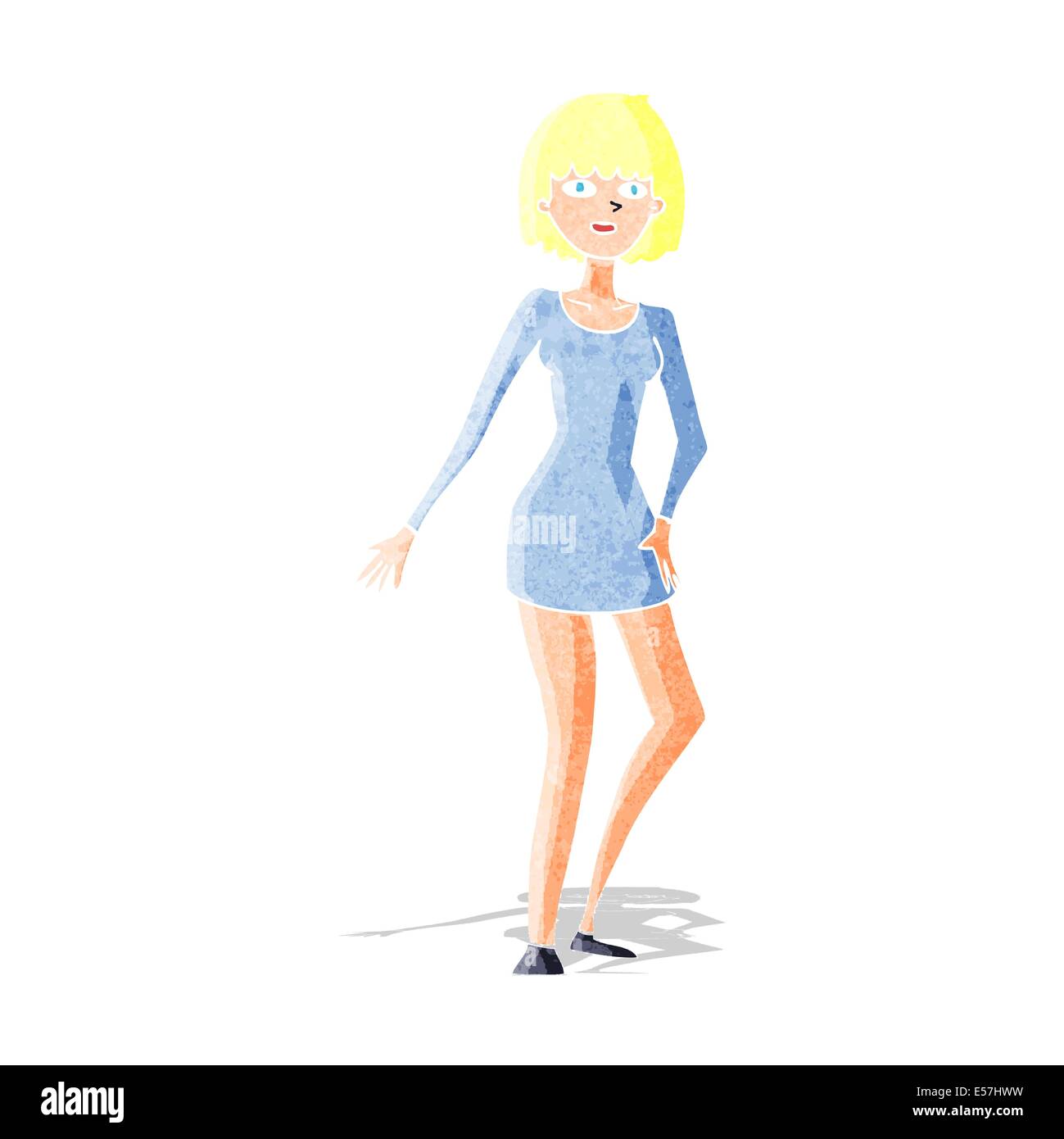 cartoon woman in dress Stock Vector Image & Art - Alamy