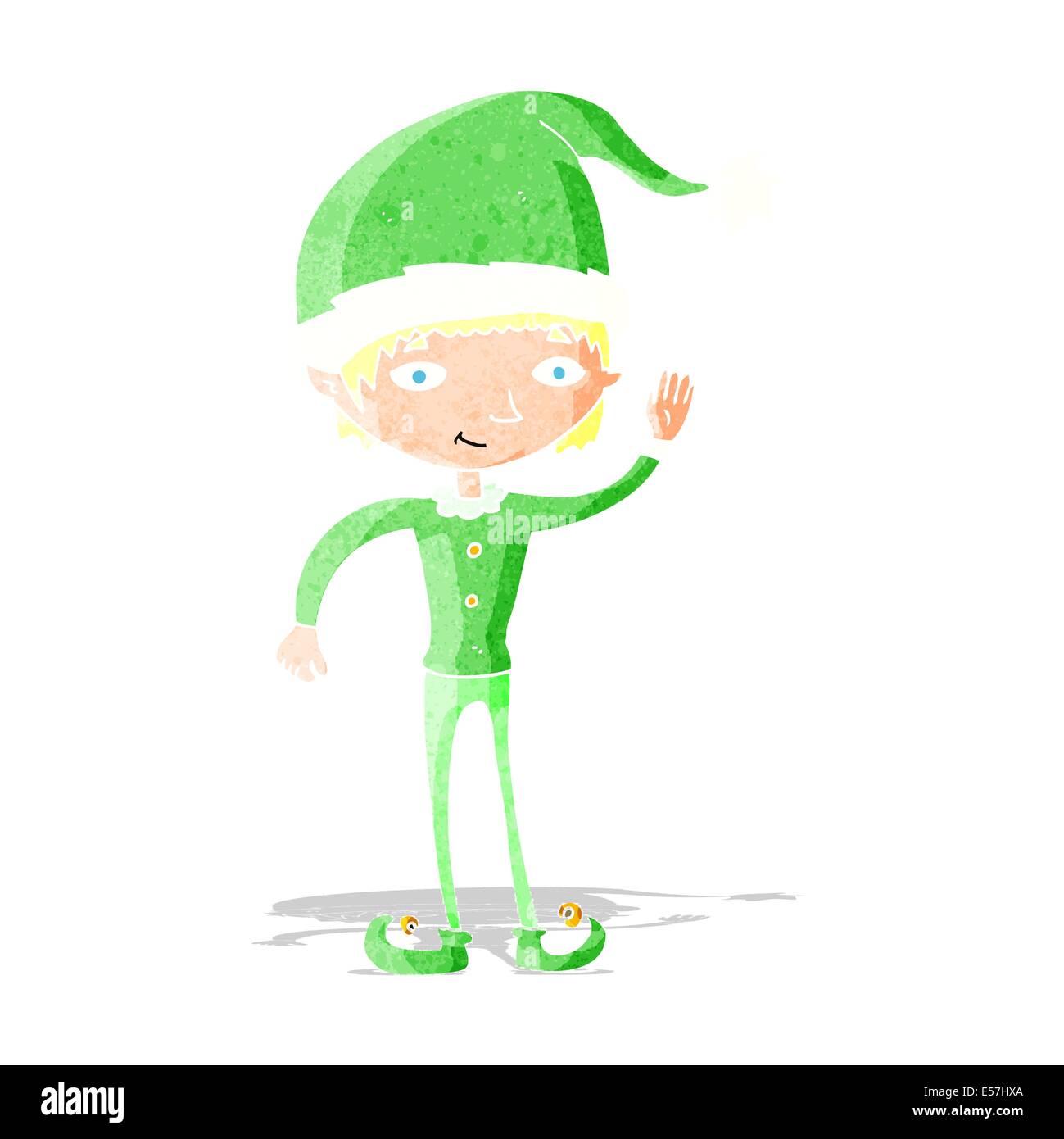 cartoon waving christmas elf Stock Vector Image & Art - Alamy