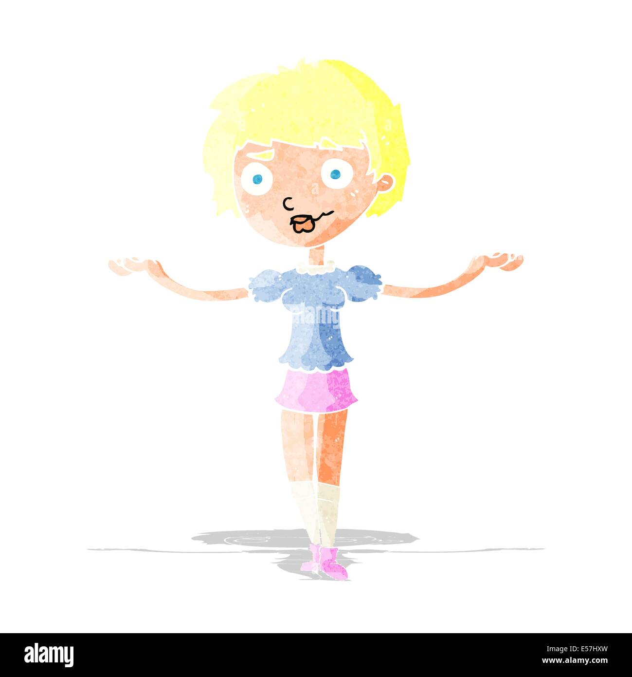 cartoon woman spreading arms Stock Vector Image & Art - Alamy