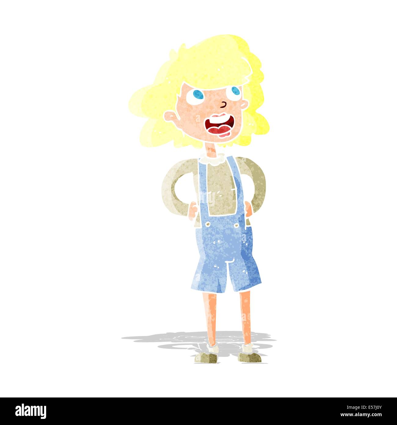 cartoon woman in dungarees Stock Vector Image & Art - Alamy