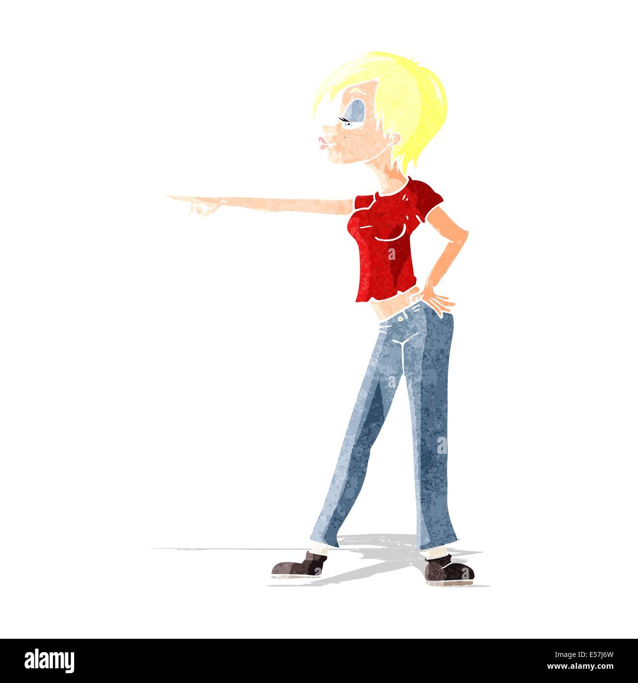 cartoon hip woman pointing Stock Vector Image & Art - Alamy