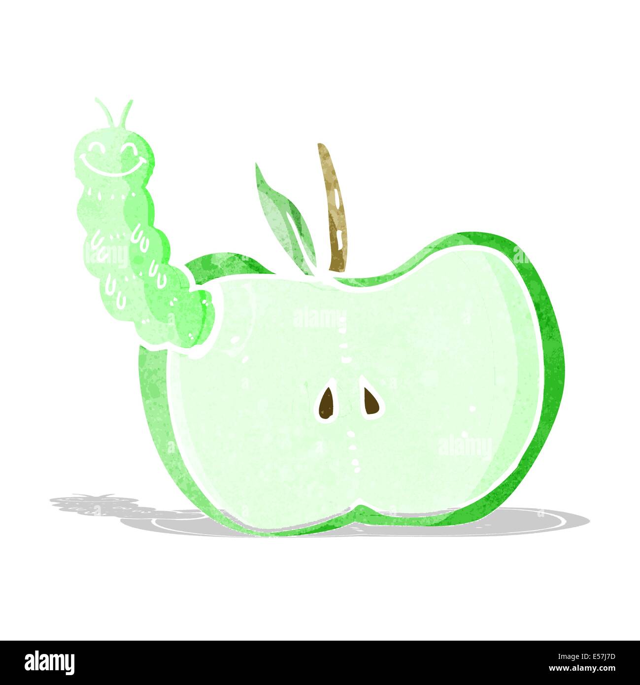 cartoon apple with bug Stock Vector Image & Art - Alamy