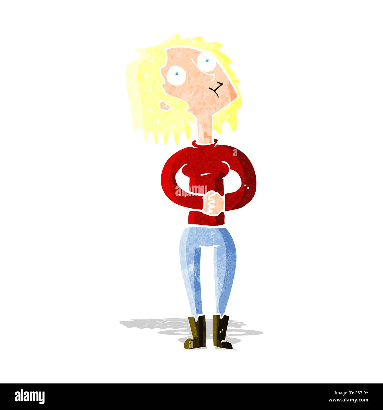 cartoon woman looking upwards Stock Vector Image & Art - Alamy