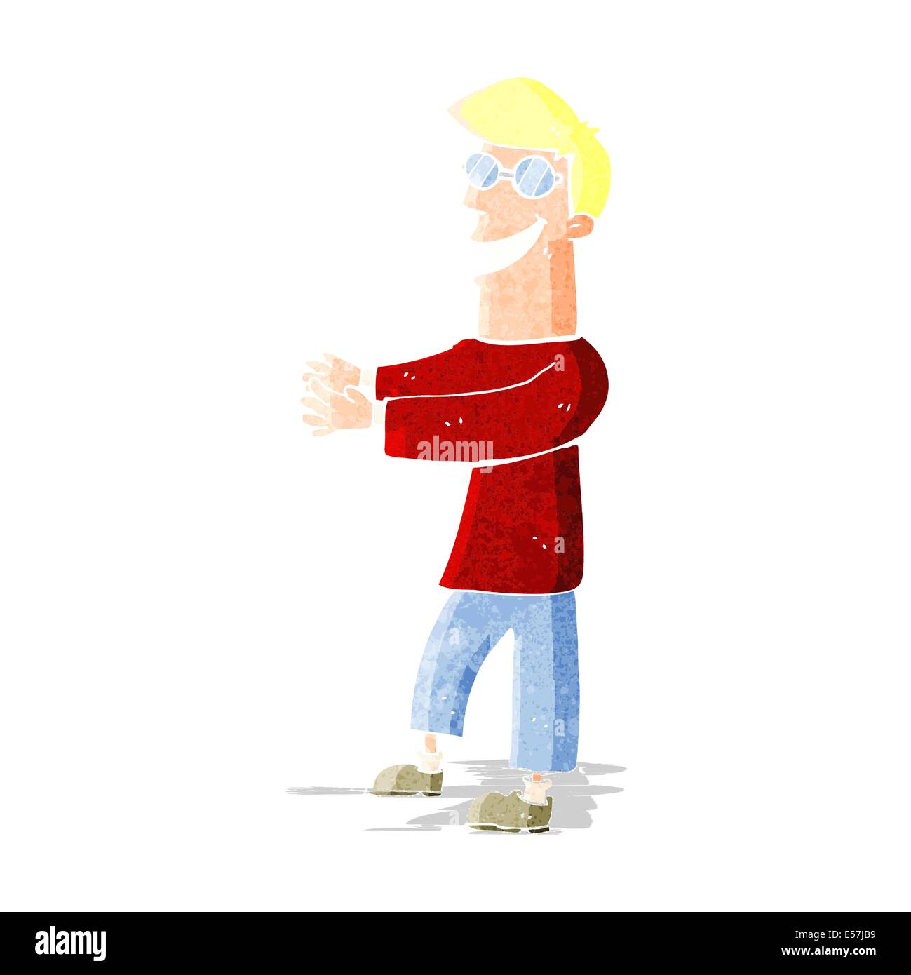 cartoon grinning man wearing glasses Stock Vector Image & Art - Alamy