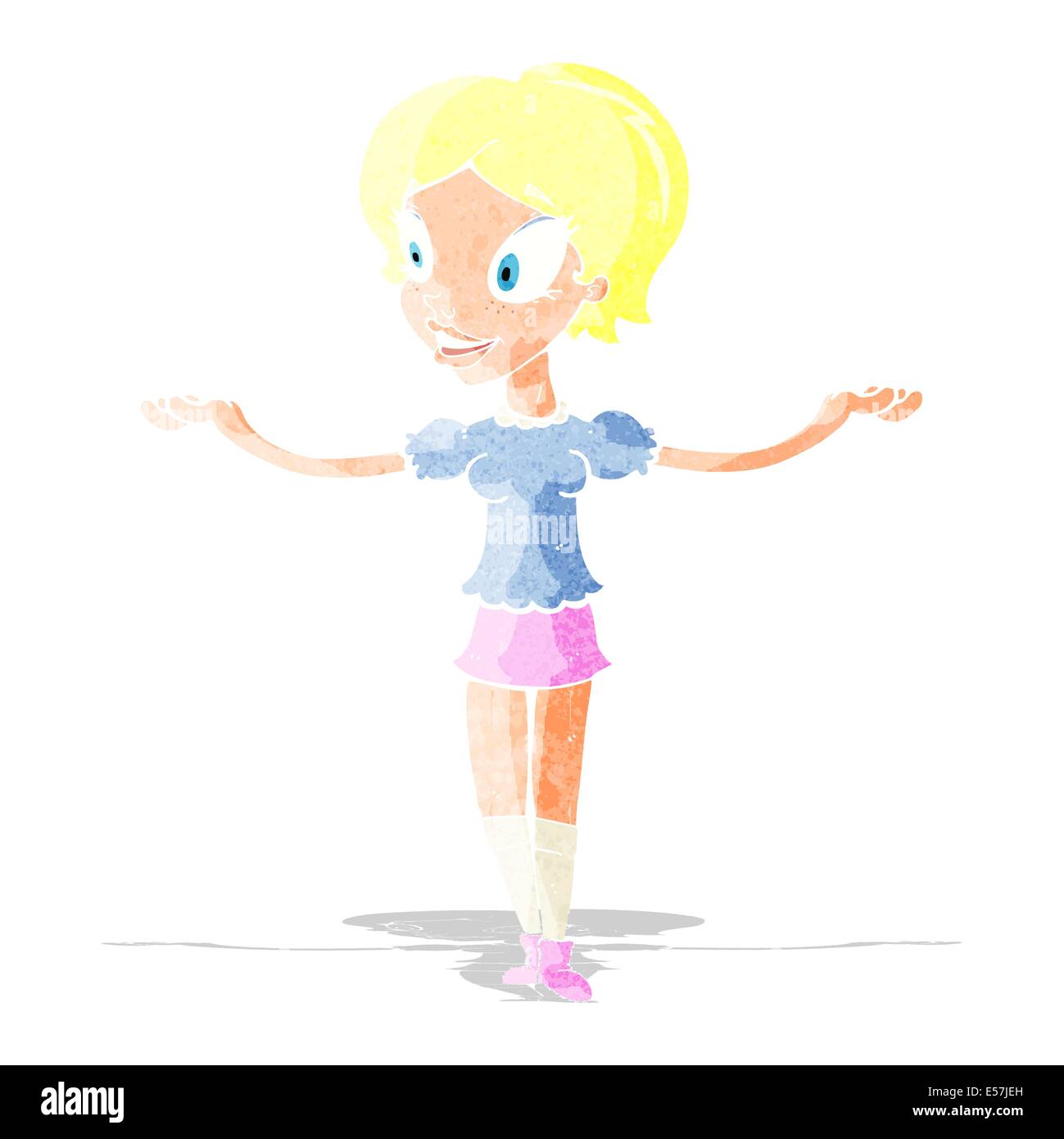 Cartoon woman arms wide hi-res stock photography and images - Alamy