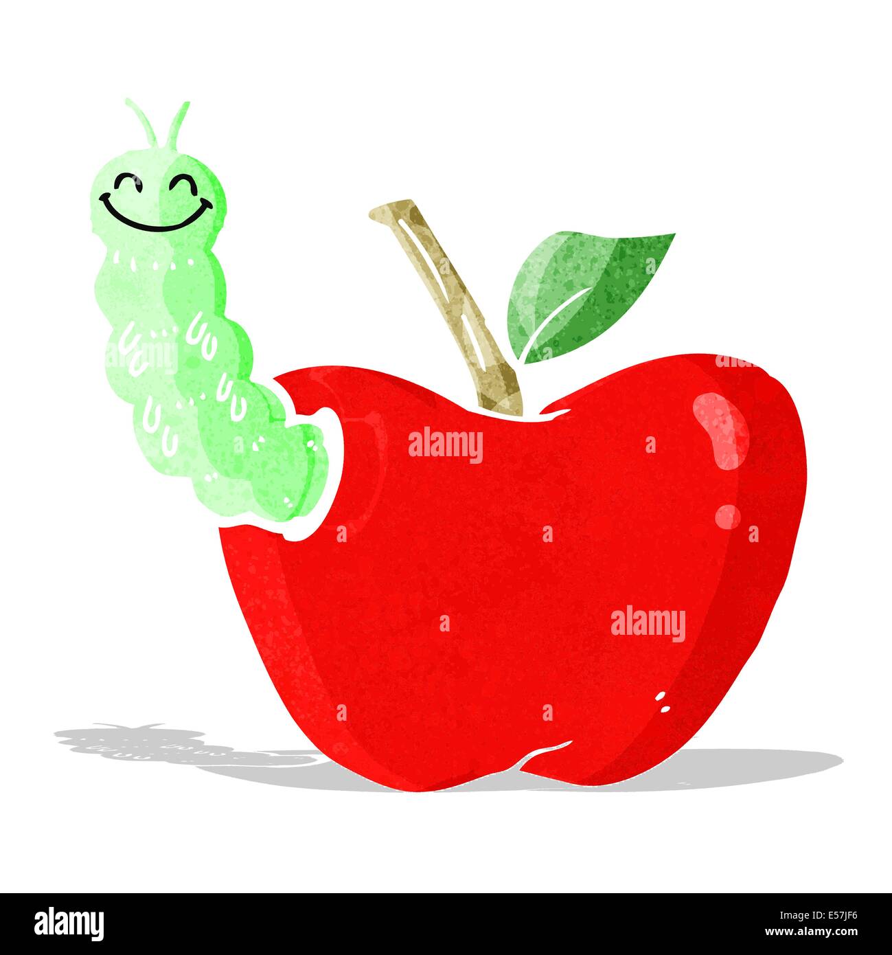 cartoon apple with bug Stock Vector Image & Art - Alamy