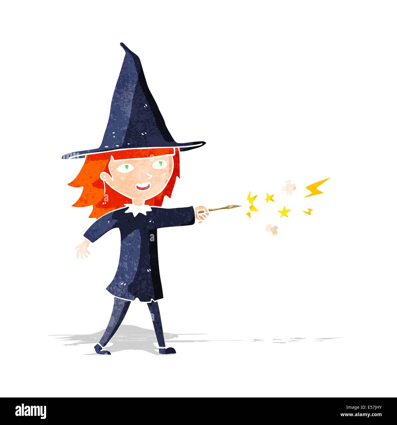 cartoon witch girl casting spell Stock Vector Image & Art - Alamy