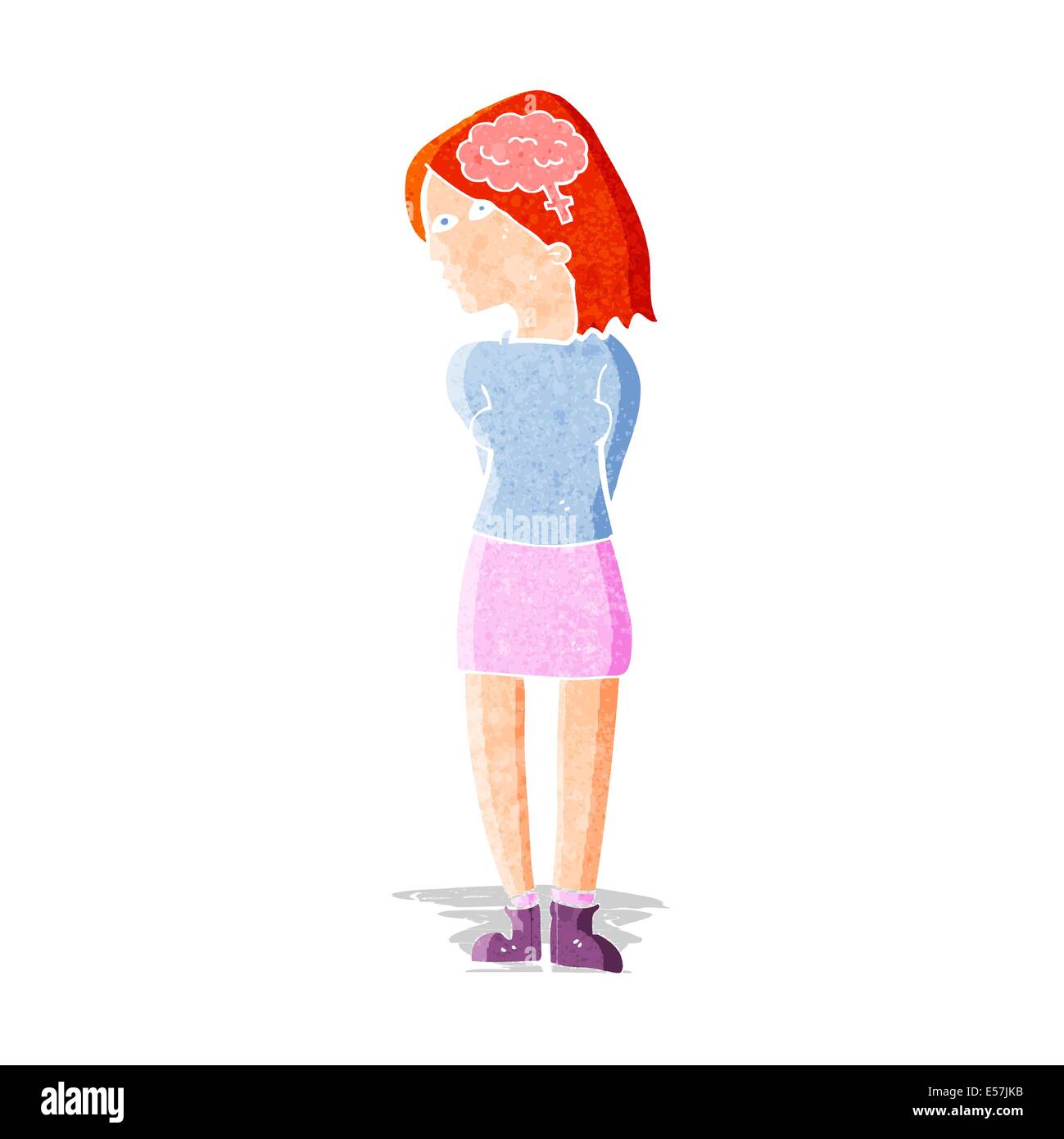 cartoon brainy woman Stock Vector Image & Art - Alamy