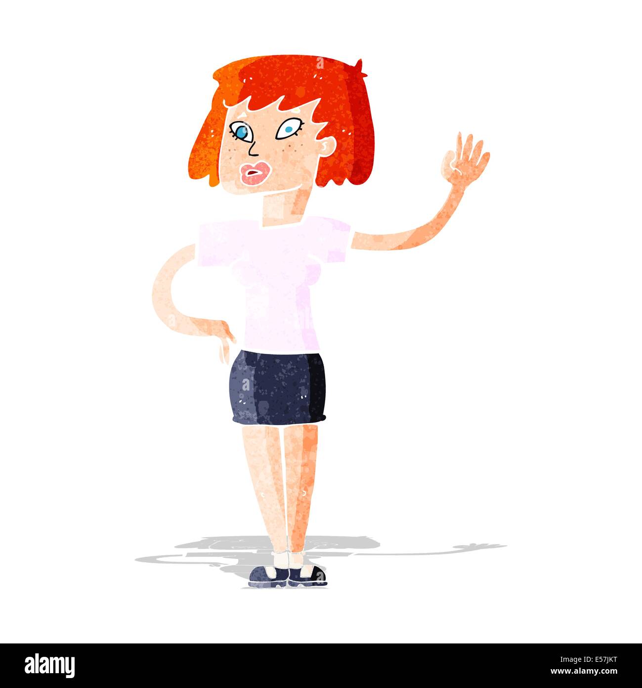 cartoon woman waving Stock Vector Image & Art - Alamy