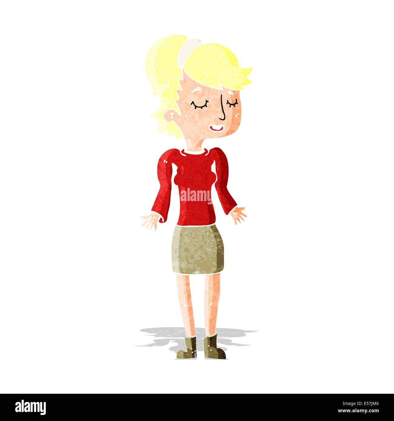 cartoon woman shrugging shoulders Stock Vector Image & Art - Alamy