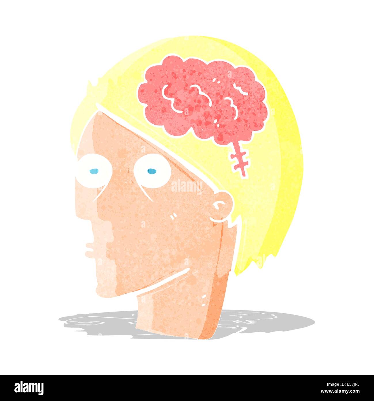 cartoon head with brain symbol Stock Vector Image & Art - Alamy