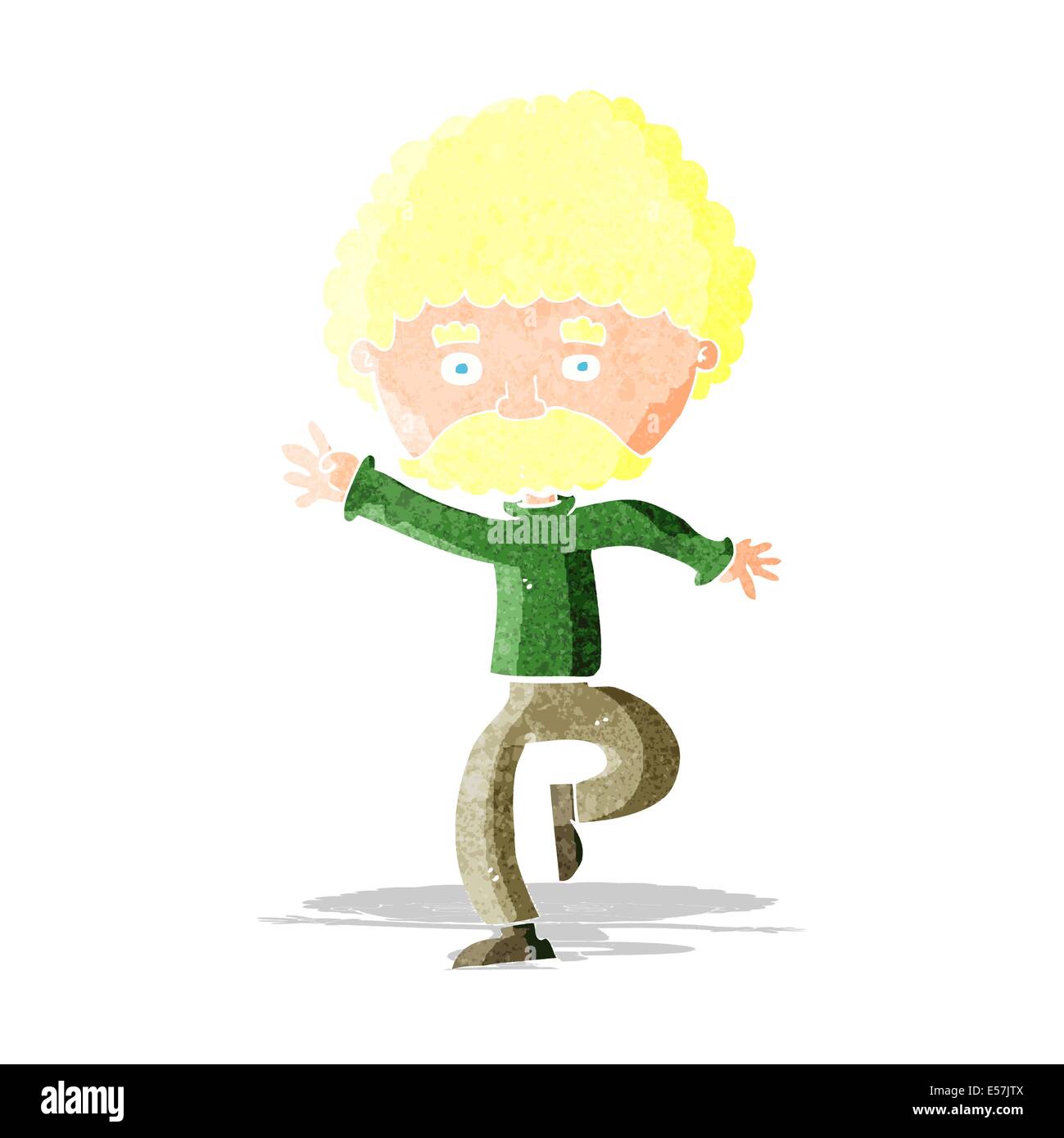 cartoon mustache man disco dancing Stock Vector Image & Art - Alamy