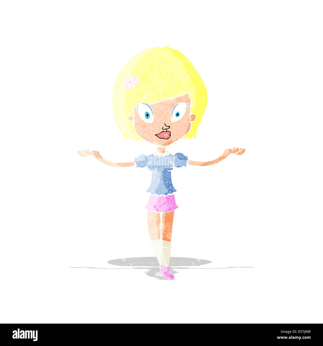 Cheerful pretty woman making Stock Vector Images - Alamy