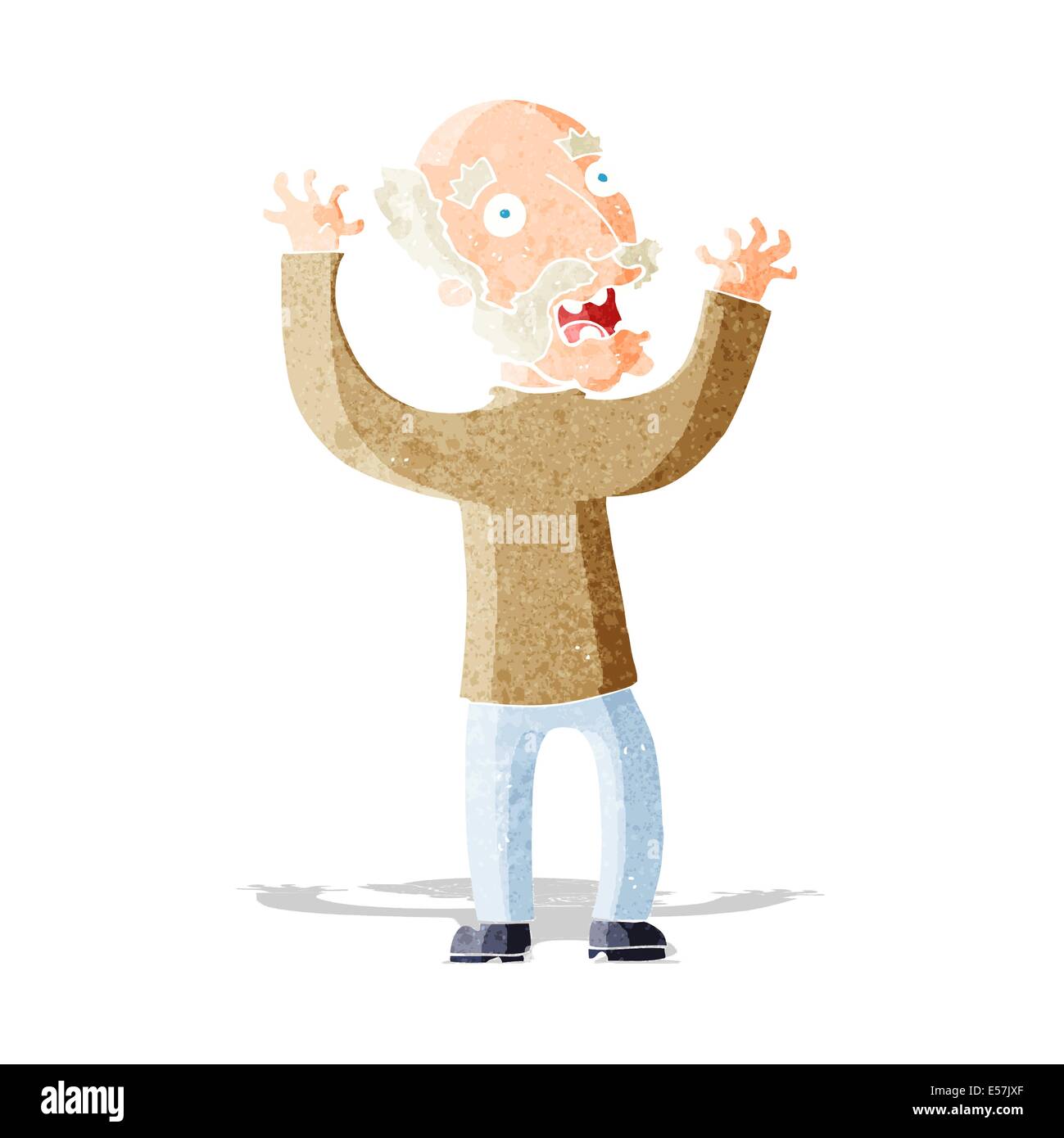 cartoon terrified old man Stock Vector Image & Art - Alamy