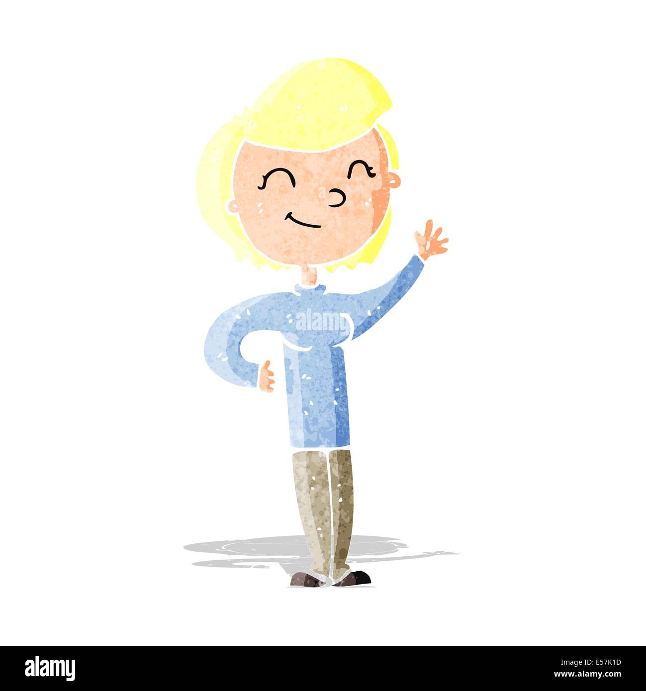 cartoon friendly waving woman Stock Vector Image & Art - Alamy