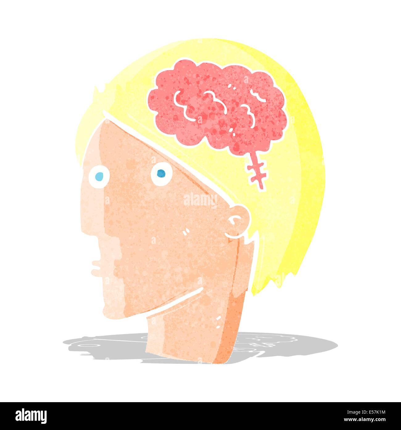 cartoon man with brain symbol Stock Vector Image & Art - Alamy