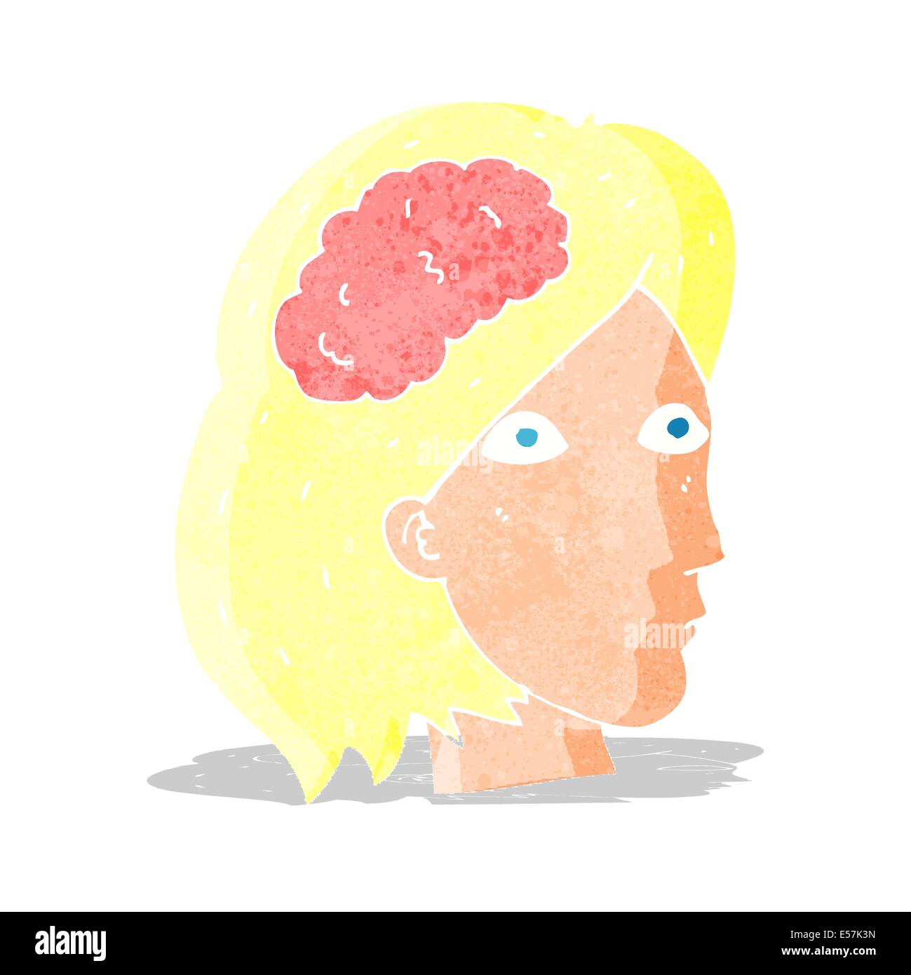 cartoon female head with brain symbol Stock Vector Image & Art - Alamy