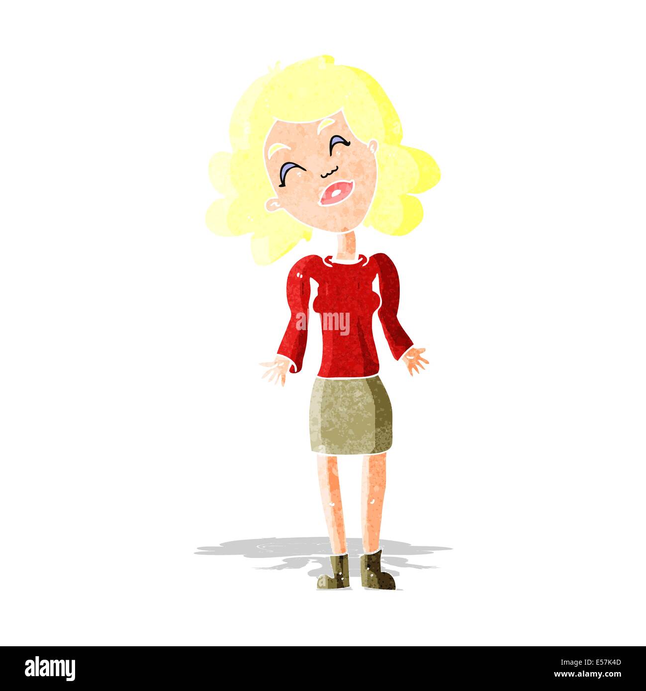cartoon woman shrugging shoulders Stock Vector Image & Art - Alamy