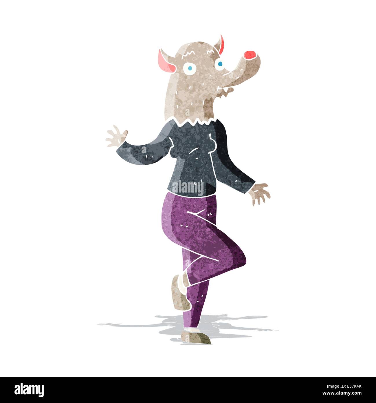 cartoon dancing werewolf woman Stock Vector Image & Art - Alamy