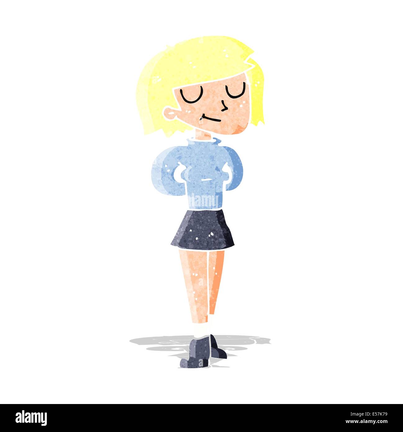 cartoon pleased woman Stock Vector Image & Art - Alamy