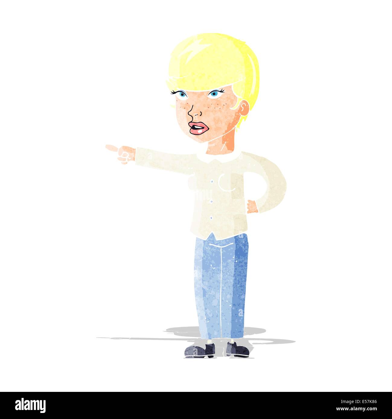 cartoon woman pointing finger of blame Stock Vector Image & Art - Alamy