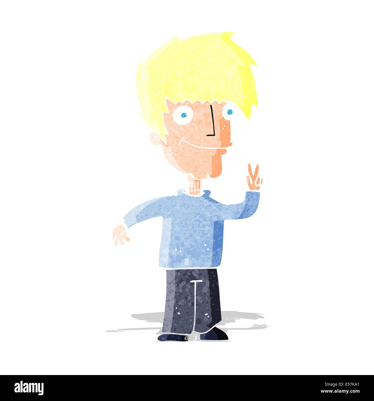 cartoon man giving peace sign Stock Vector Image & Art - Alamy