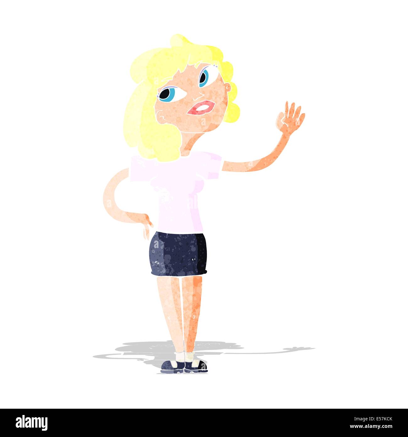 cartoon woman waving Stock Vector Image & Art - Alamy