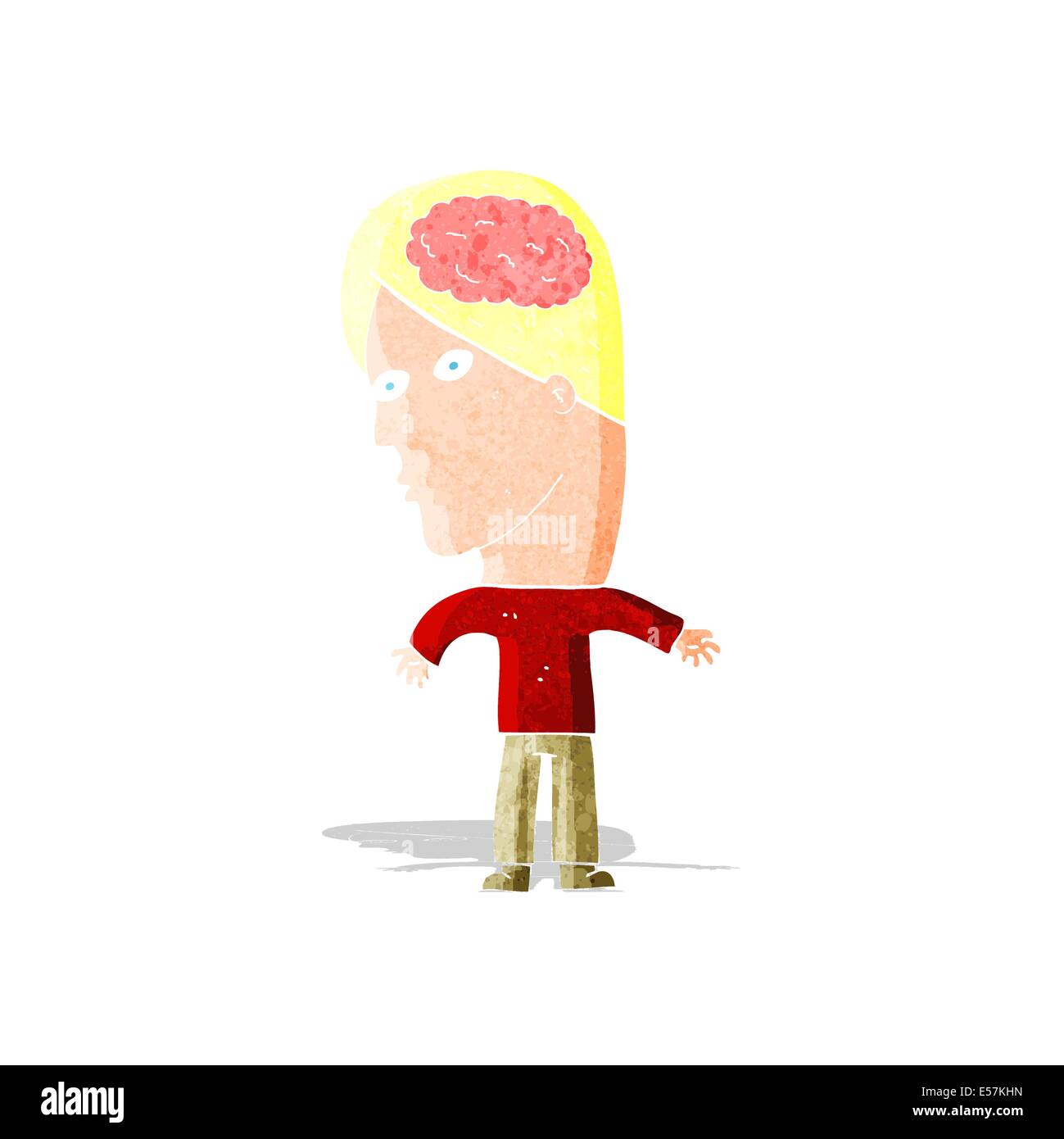cartoon man with brain symbol Stock Vector Image & Art - Alamy