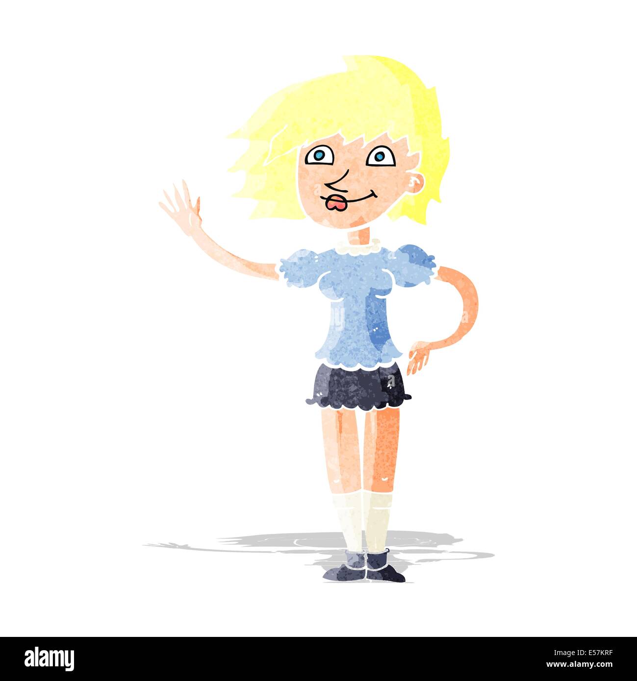 cartoon woman waving Stock Vector Image & Art - Alamy