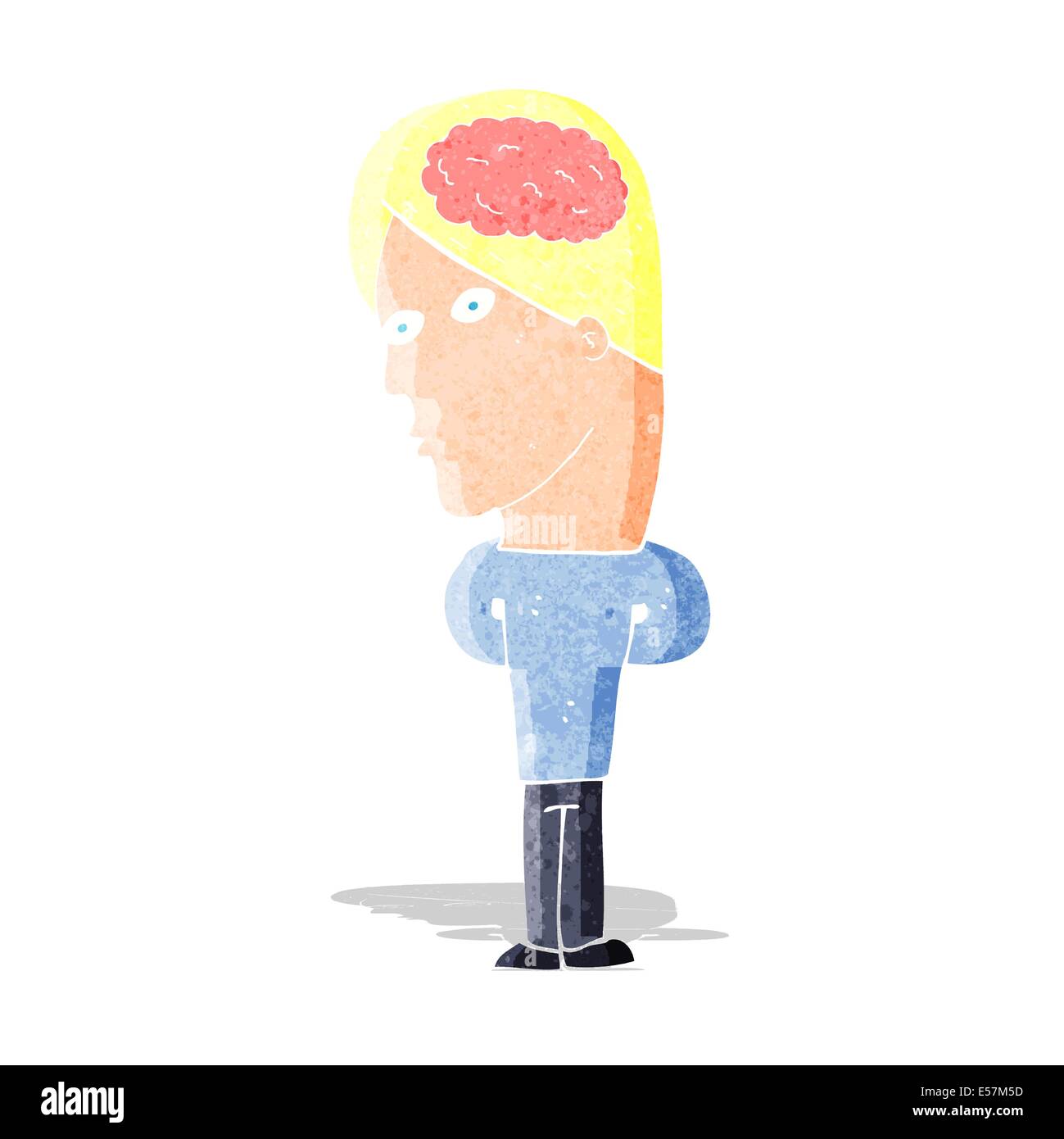 cartoon man with big brain Stock Vector Image & Art - Alamy
