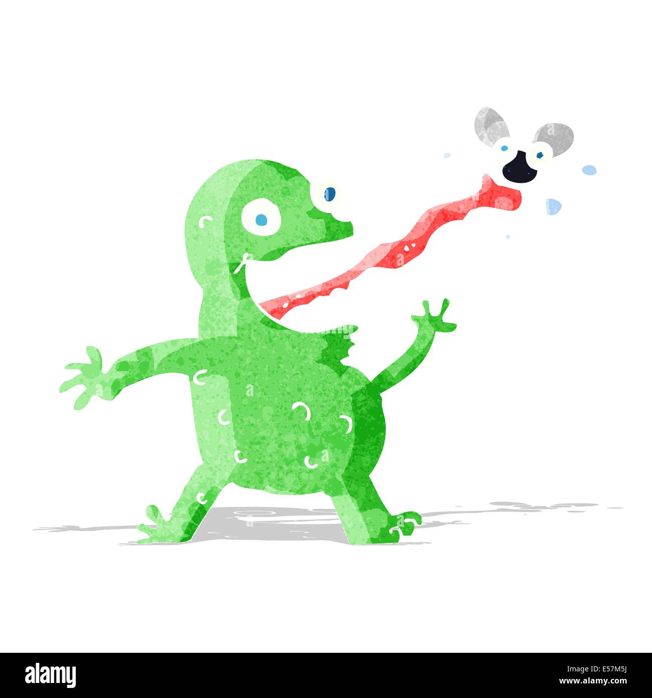 cartoon frog catching fly Stock Vector Image & Art - Alamy