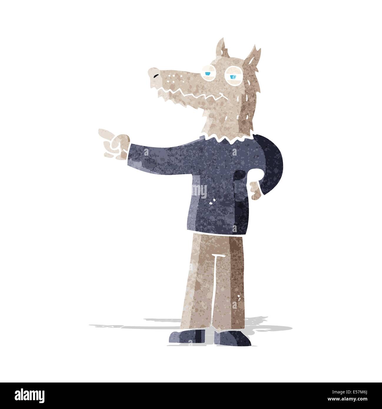 cartoon pointing wolf man Stock Vector Image & Art - Alamy