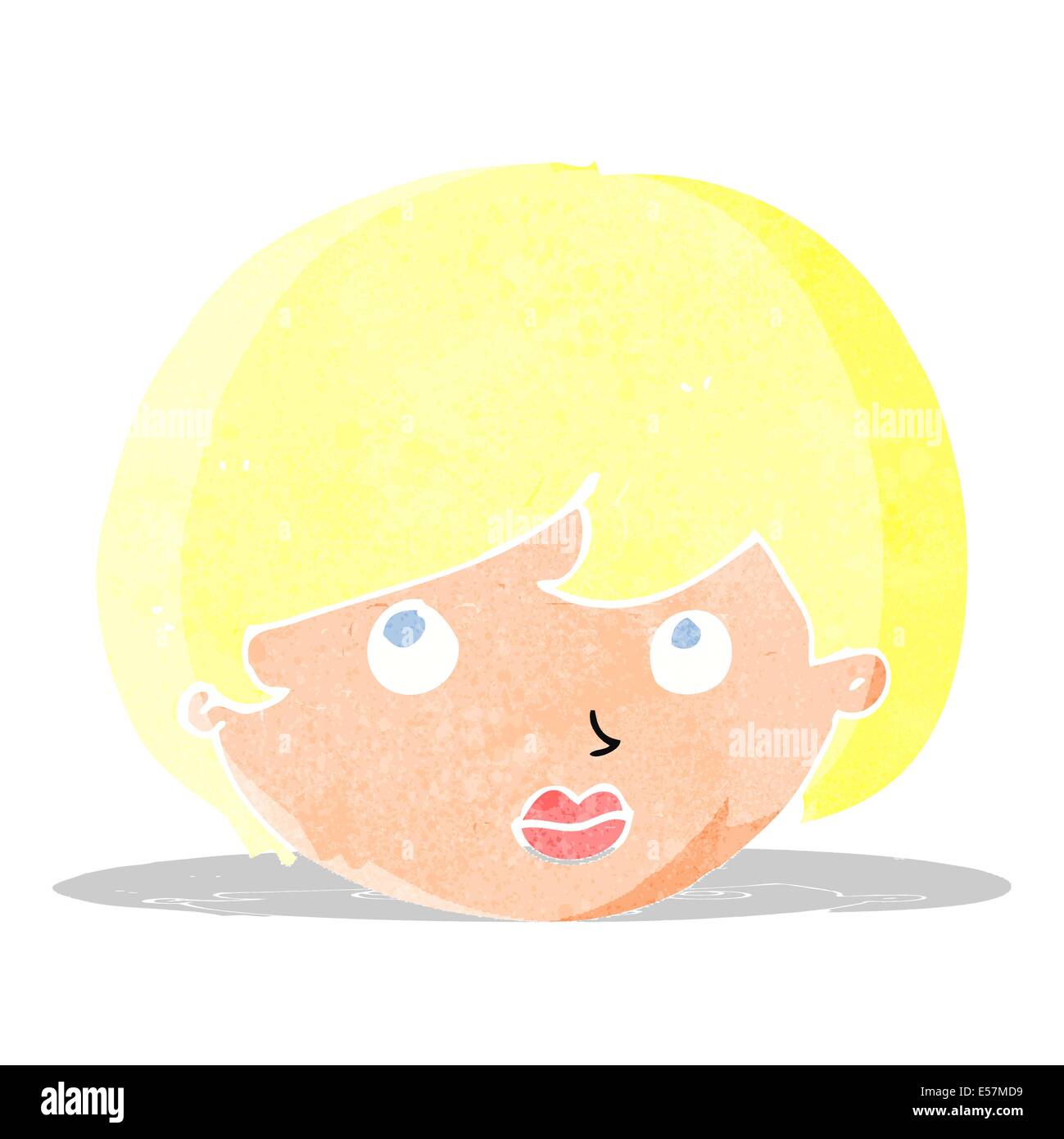 cartoon female face looking upwards Stock Vector Image & Art - Alamy