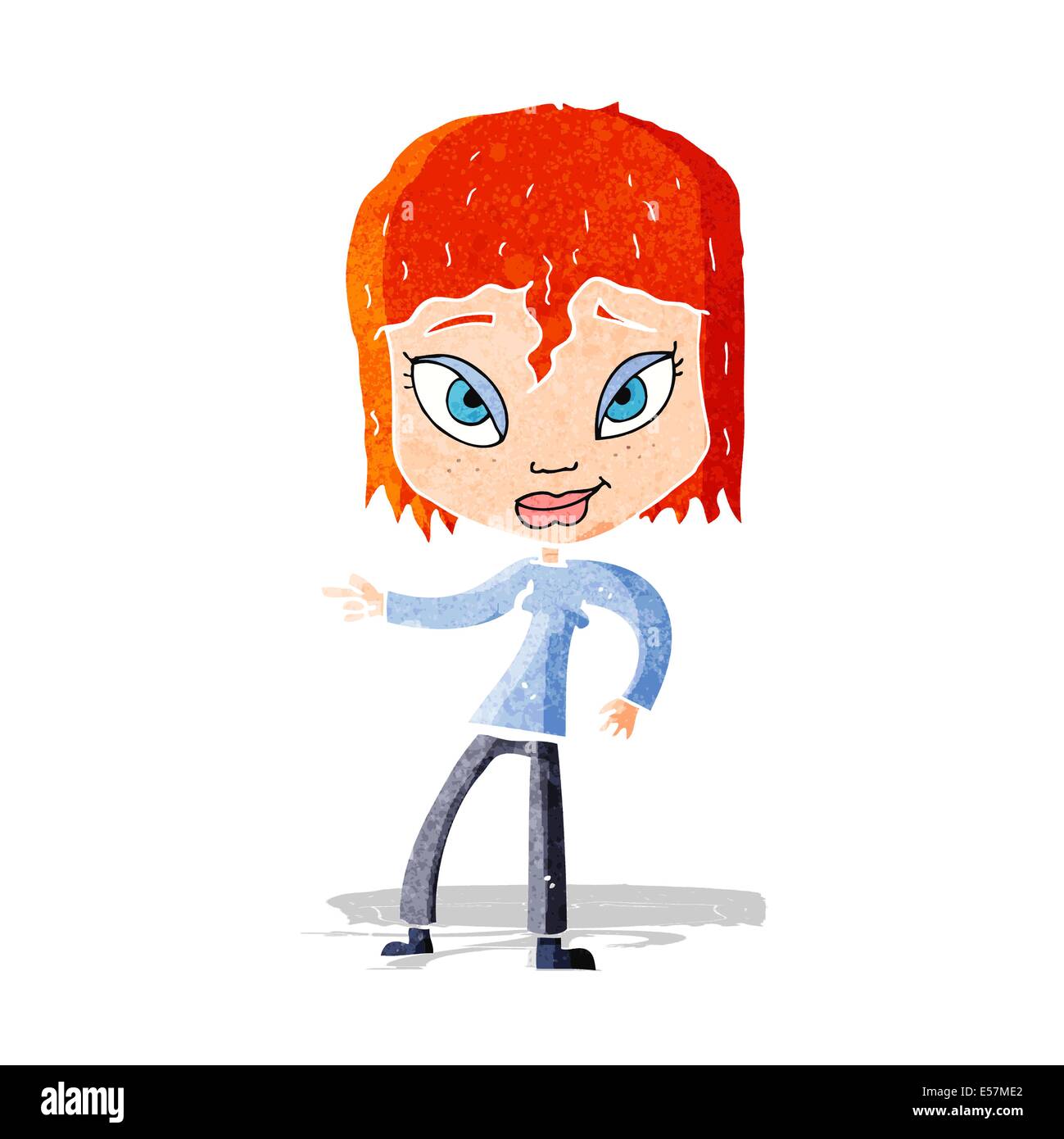 cartoon relaxed woman pointing Stock Vector Image & Art - Alamy