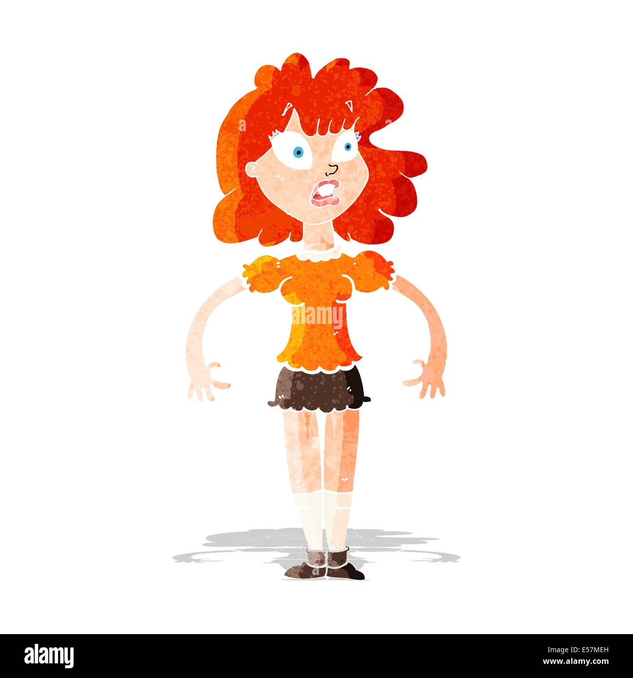 cartoon pretty girl with shocked expression Stock Vector Image & Art ...