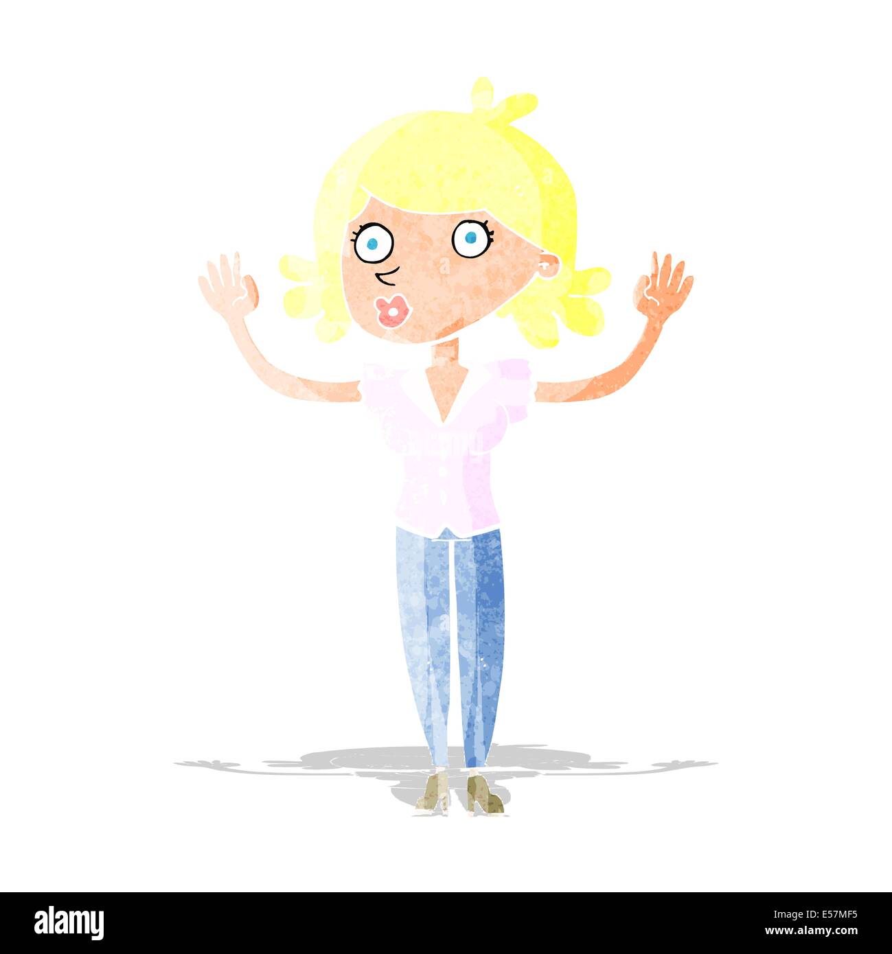 cartoon woman surrendering Stock Vector Image & Art - Alamy